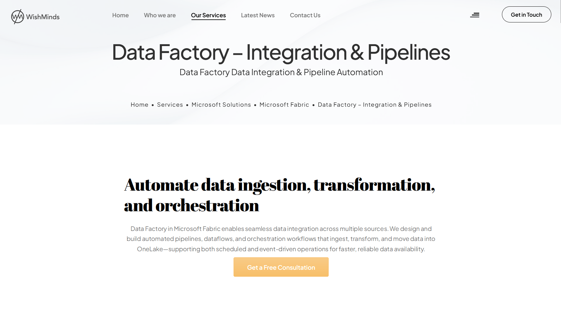 Data Factory & Integration Pipelines on Fabric | WishMinds